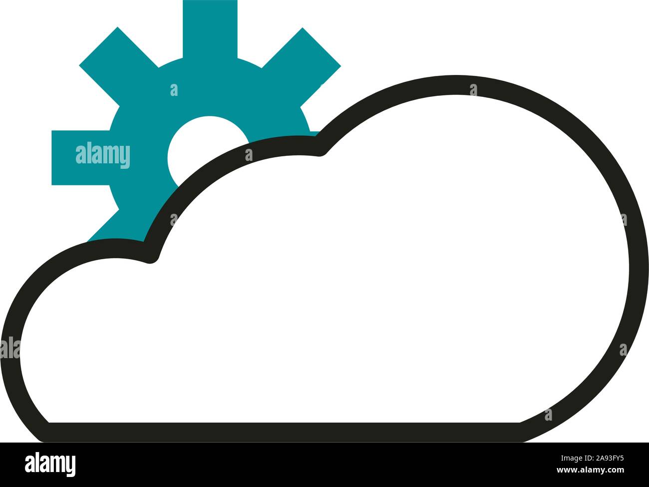 cloud computing setting web development icon vector illustration line and fill Stock Vector ...