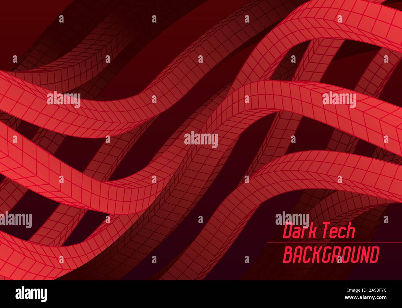 Abstract Background With 3d Grid Lines Waving Stock Vector Image And Art