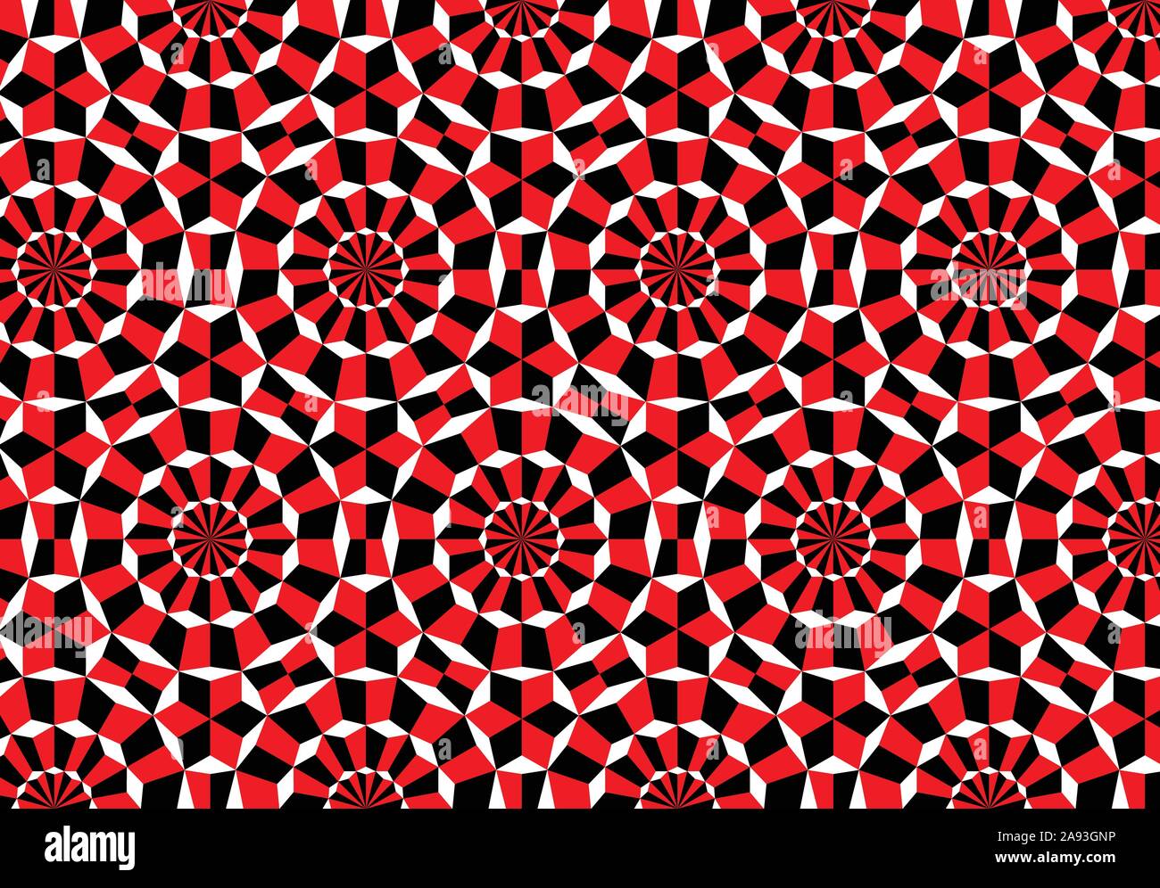Abstract hypnotic and psychedelic background with cubes in rounds and ...