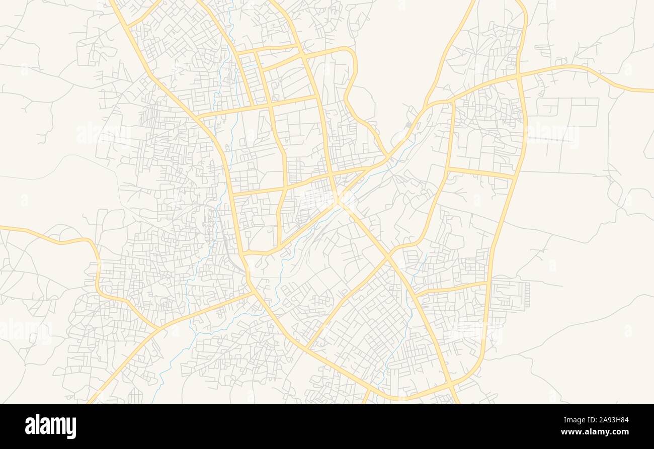 Printable street map of Minna, Nigeria. Map template for business use ...