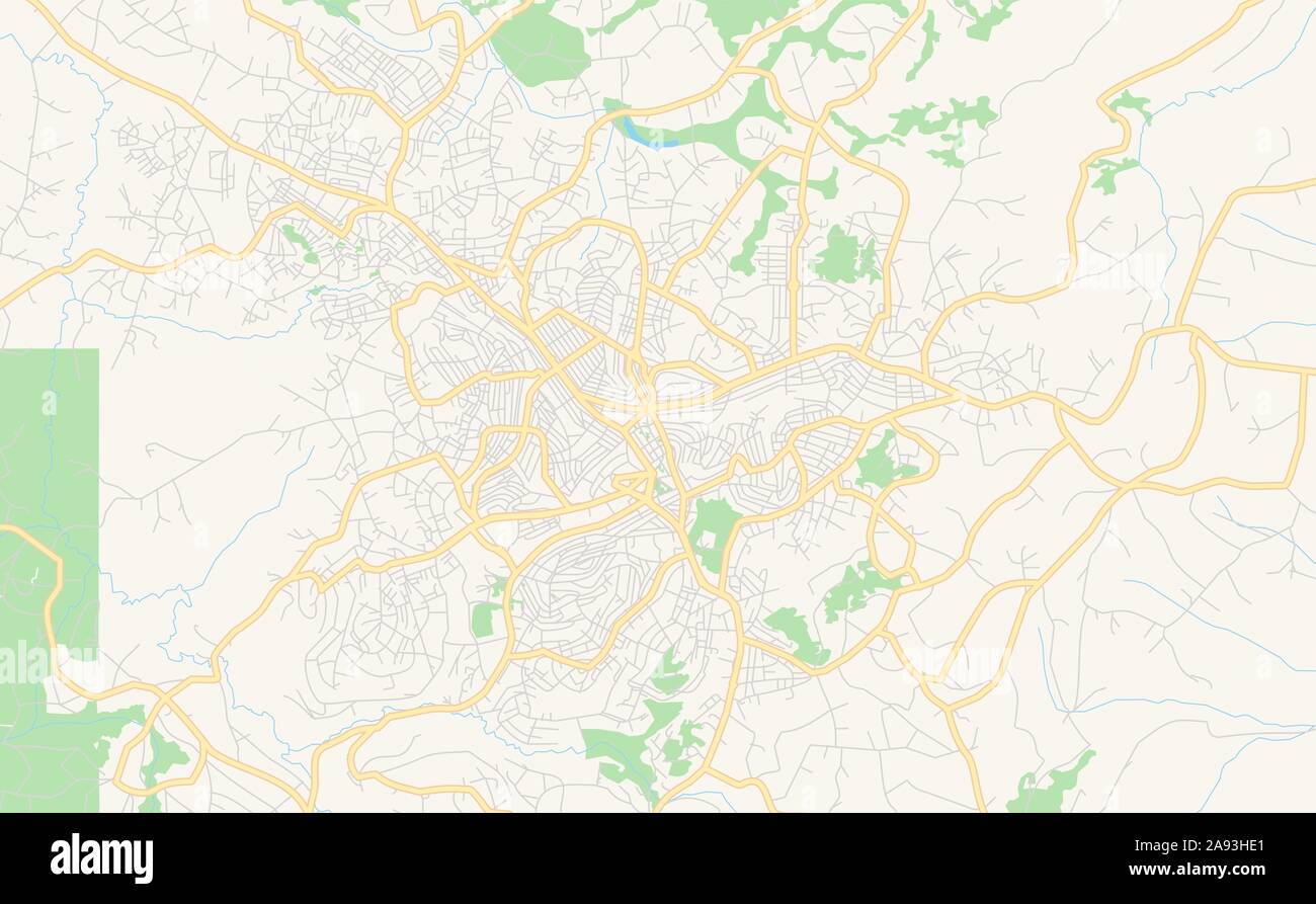 Printable street map of Bafoussam, Cameroon. Map template for business ...