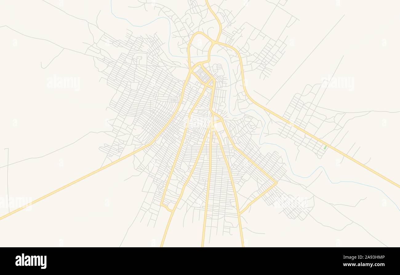 Printable street map of Burao, Somalia. Map template for business use ...