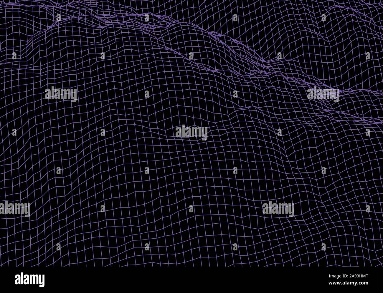 Digital landscape with mountains made of line grid Stock Vector Image ...