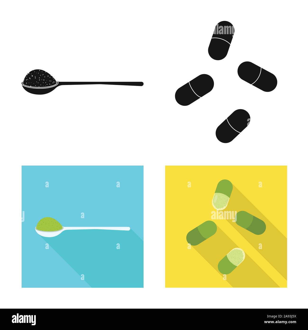 Vector design of protein and sea symbol. Set of protein and natural ...