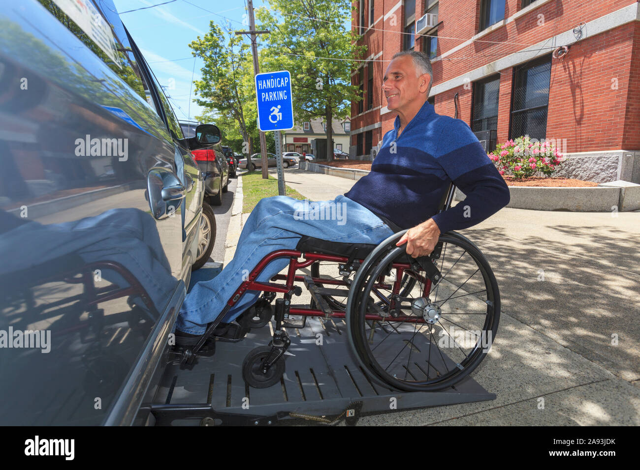 Man entering his van hi-res stock photography and images - Alamy