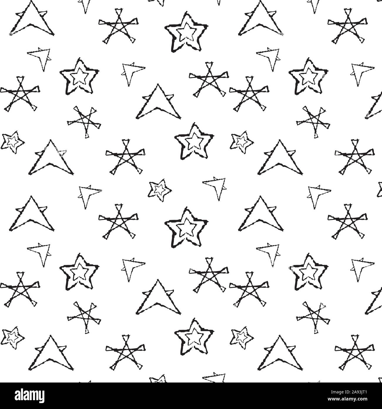 Seamless pattern with stars on white background Stock Vector Image ...
