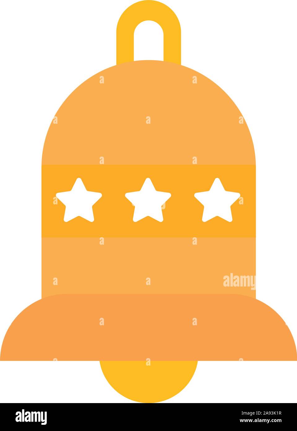 merry christmas celebration bell with stars vector illustration Stock ...