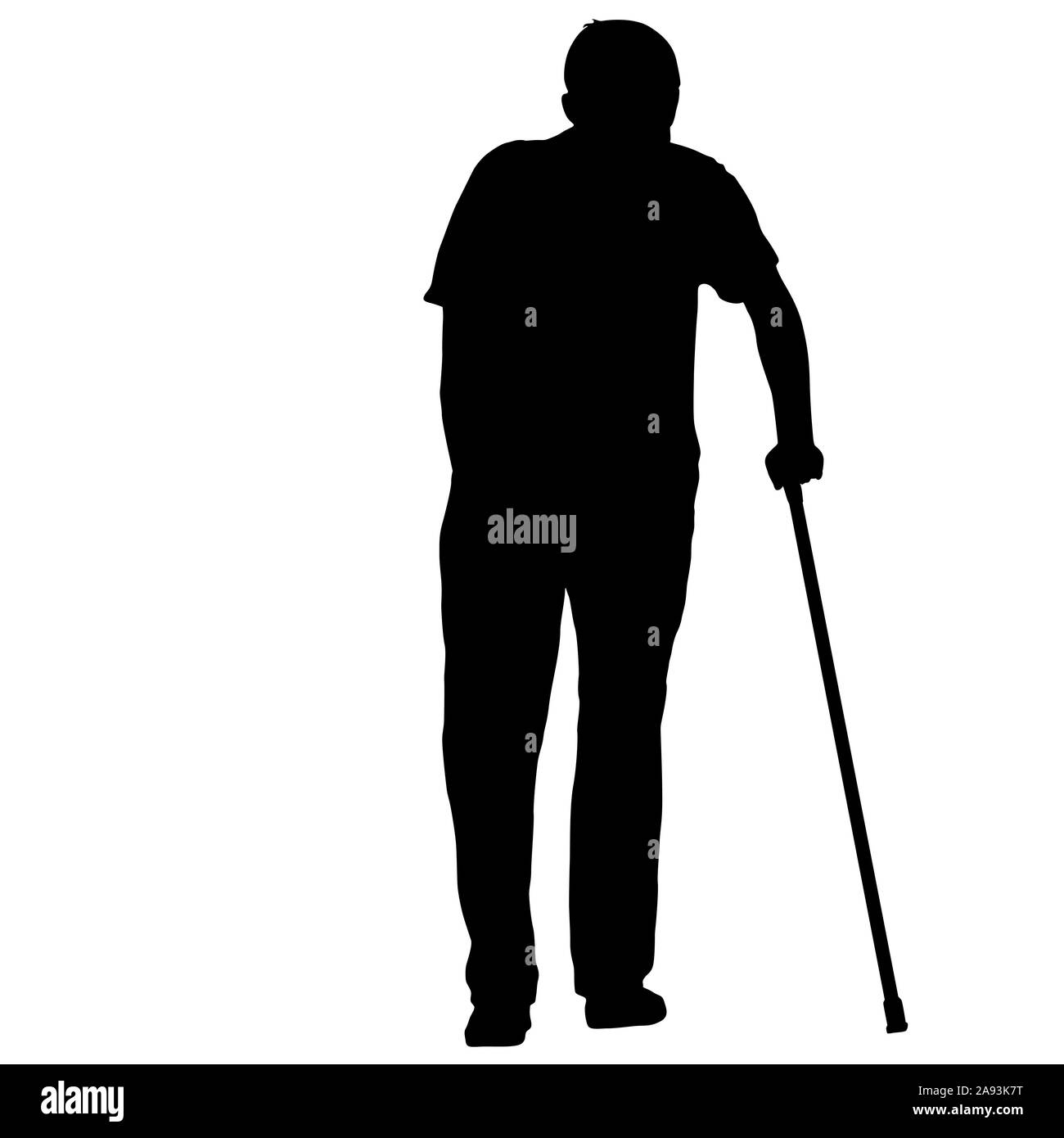 Silhouette of disabled people on a white background Stock Photo - Alamy