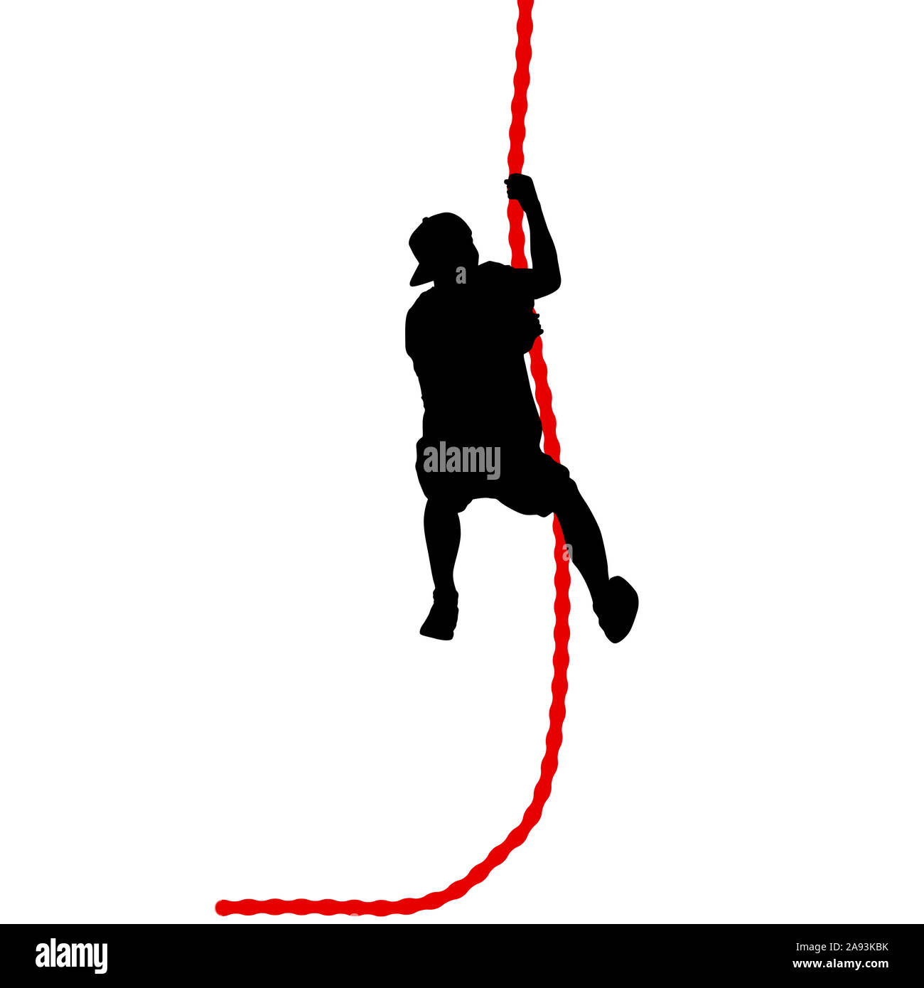 Silhouette man on mountain top Cut Out Stock Images & Pictures - Alamy