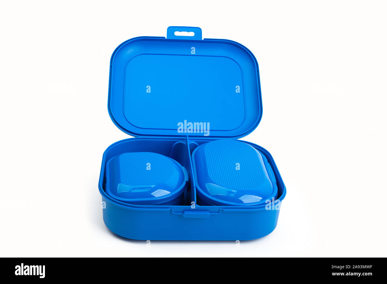 Blue Plastic Boxes isolated on white background Stock Photo - Alamy