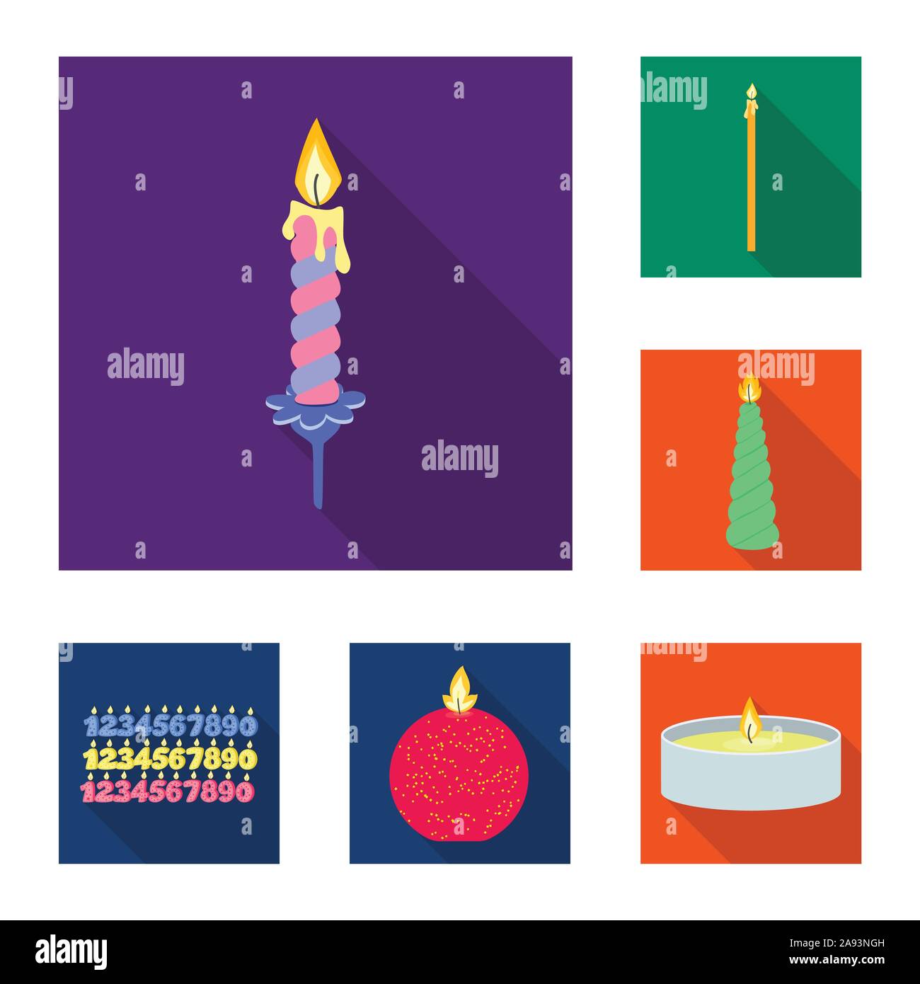 Vector illustration of candlelight and decoration icon. Collection of ...
