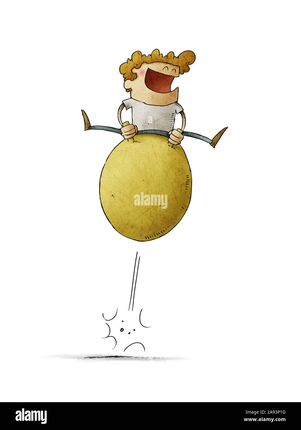 Happy cartoon boy jumping smiling Cut Out Stock Images & Pictures - Alamy