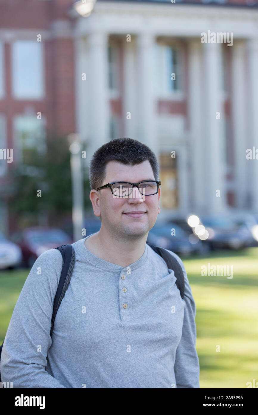 Portrait of a man with Visual Impairment outside Stock Photo - Alamy