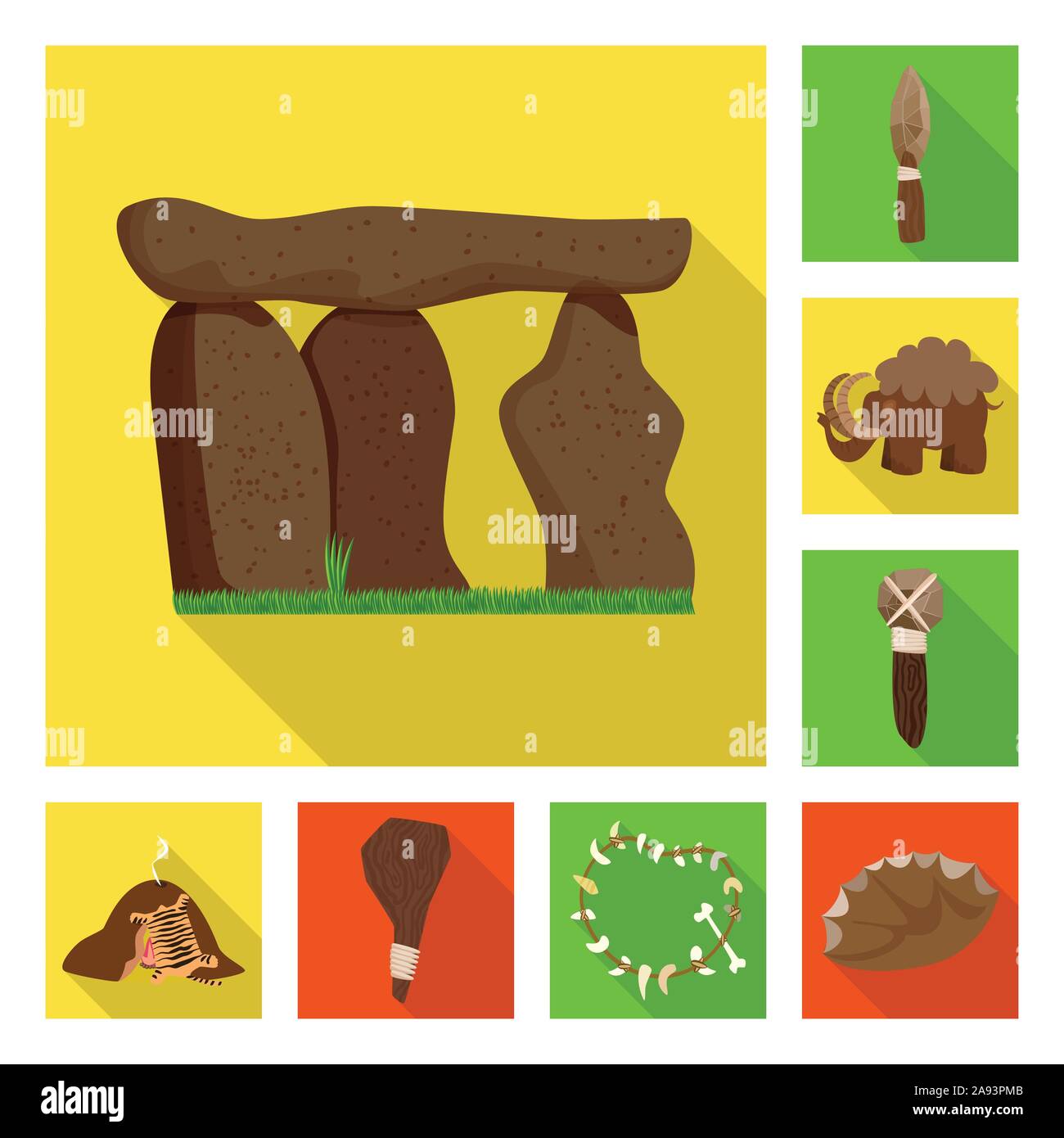 Vector illustration of evolution and prehistory sign. Collection of ...