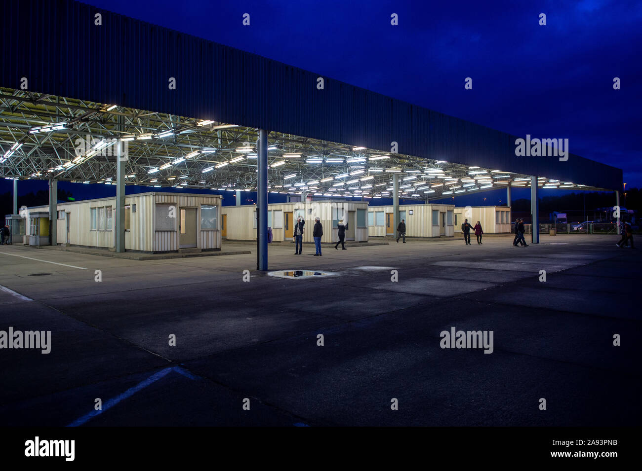 Marienborn, Germany. 09th Nov, 2019. Visitors walk on the memorial site ...