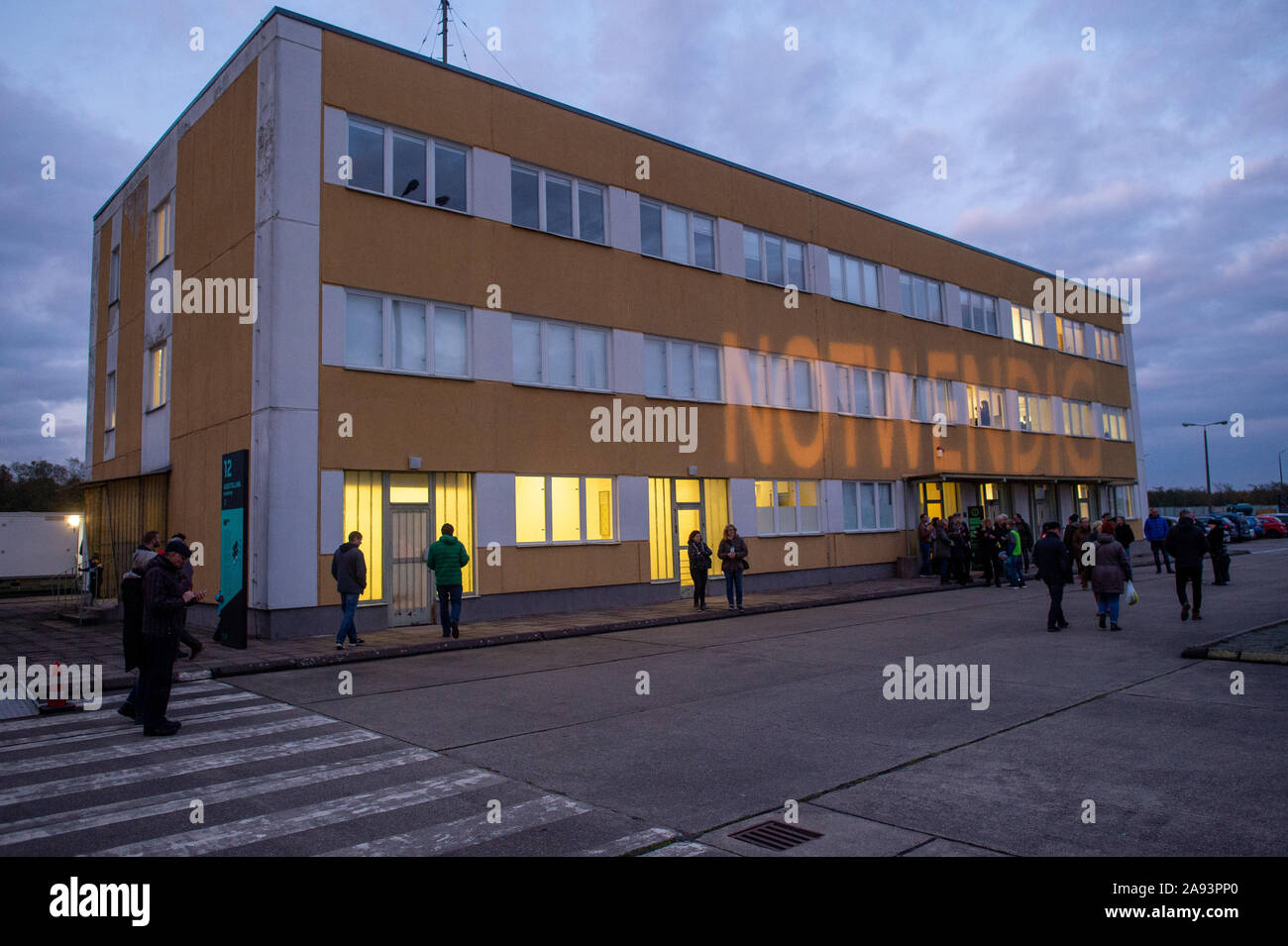 Marienborn, Germany. 09th Nov, 2019. Visitors walk past the former ...