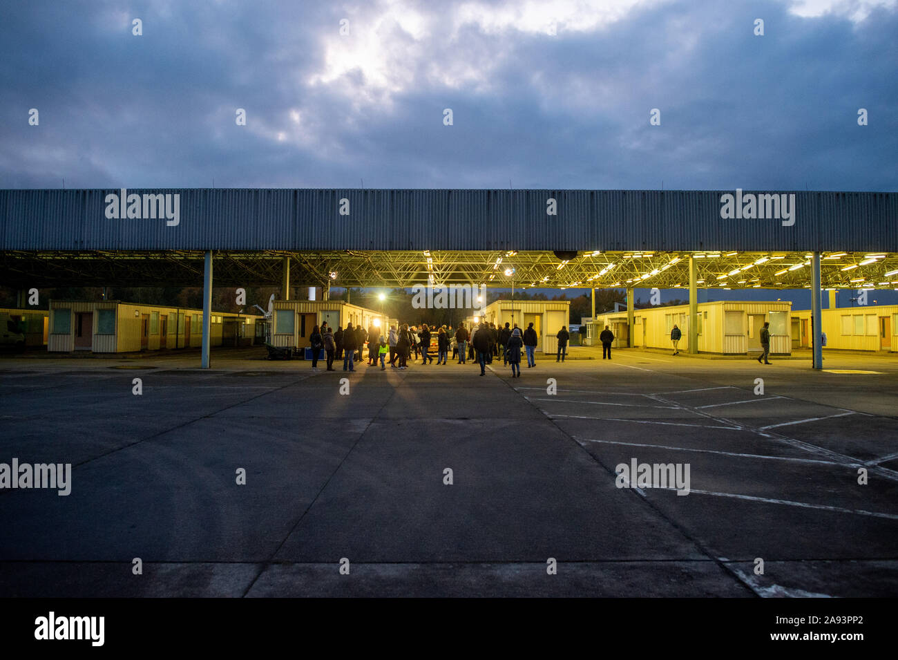 Marienborn, Germany. 09th Nov, 2019. Visitors walk on the memorial site ...