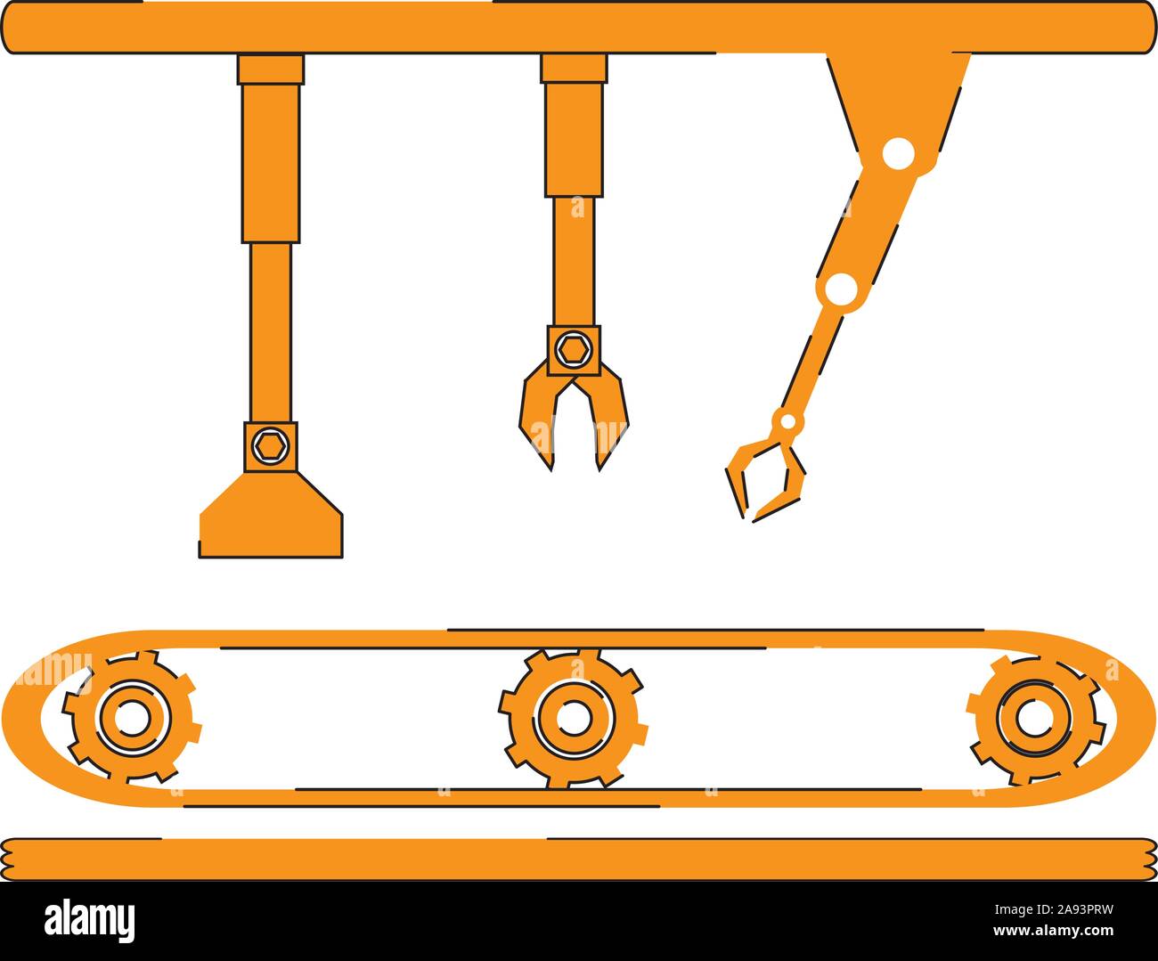 Production machinery. Assembly line image - Vector illustration Stock ...