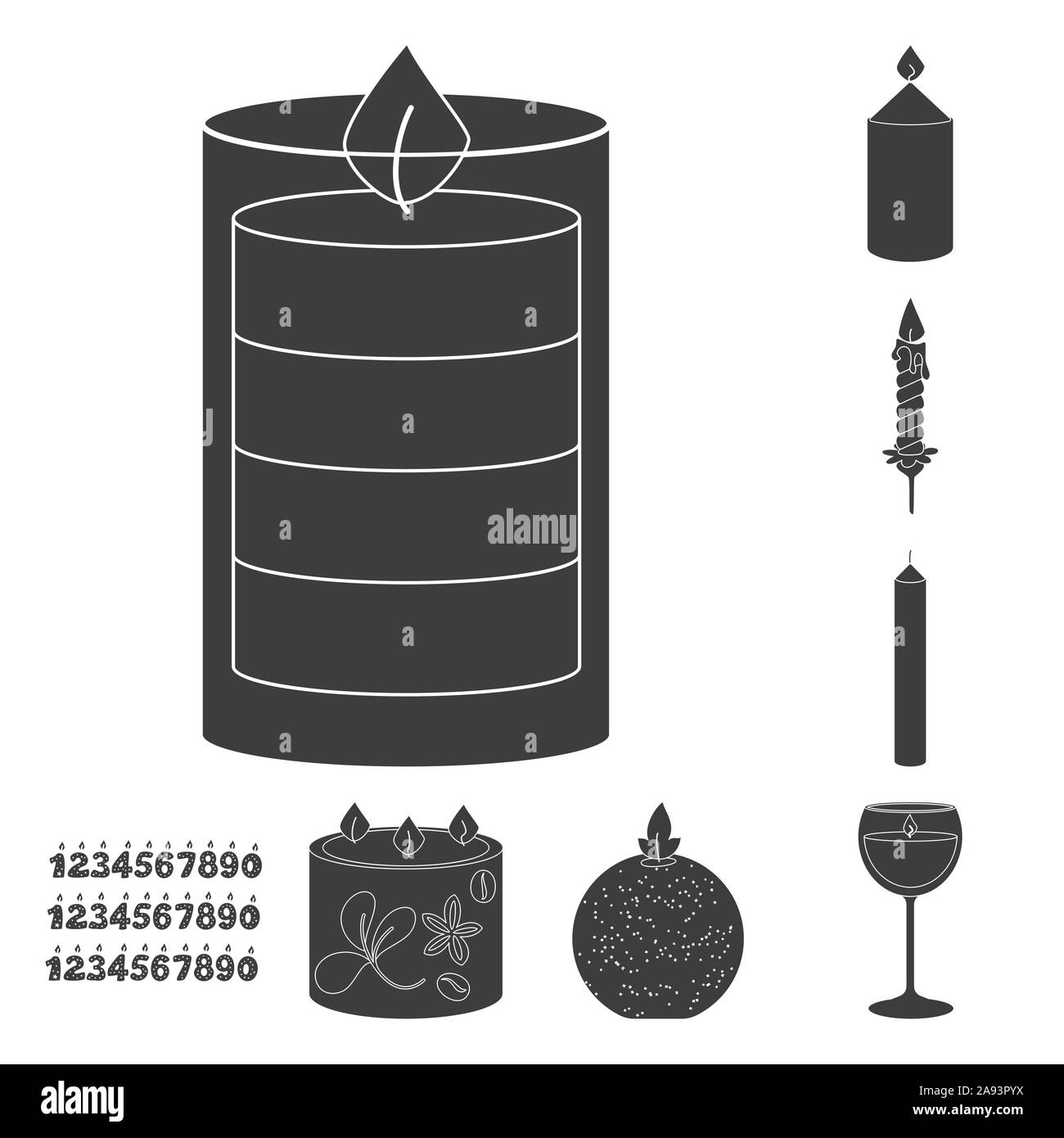 Vector design of candlelight and decoration icon. Collection of ...