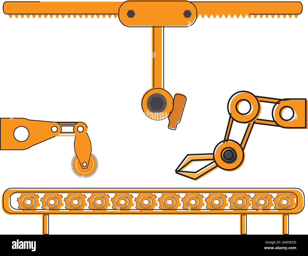 Production machinery. Assembly line image - Vector illustration Stock ...