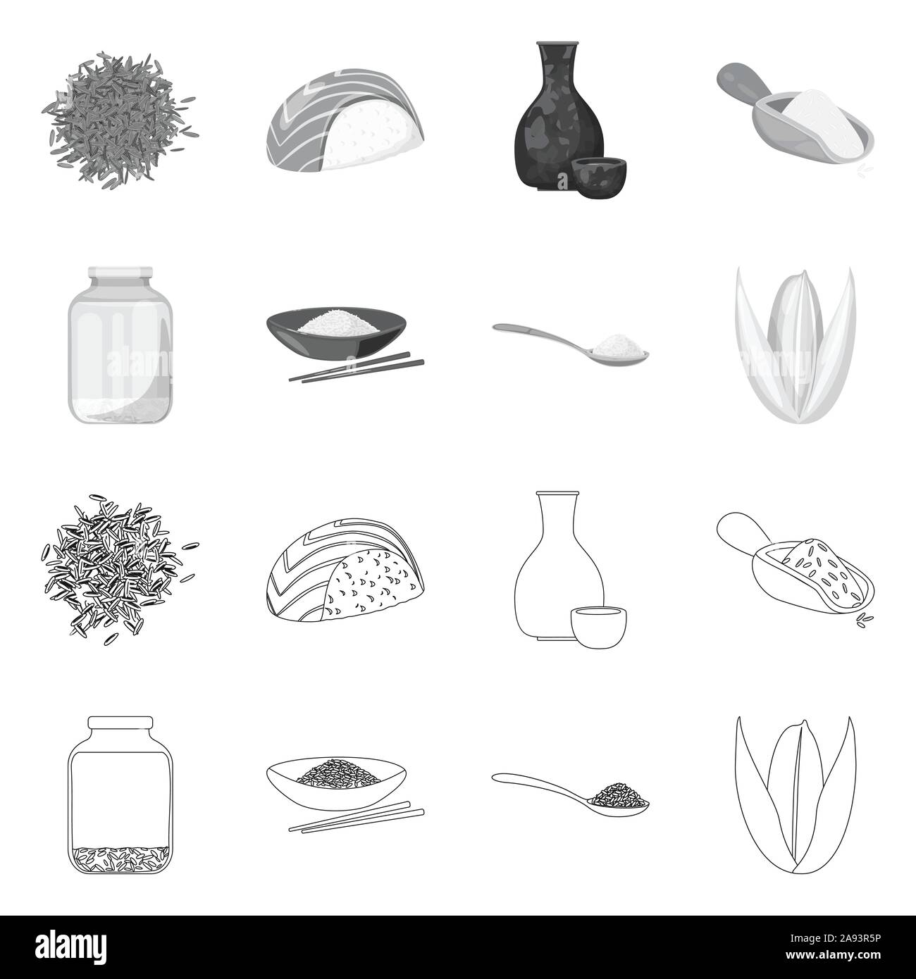 Vector design of crop and ecological symbol. Collection of crop and ...