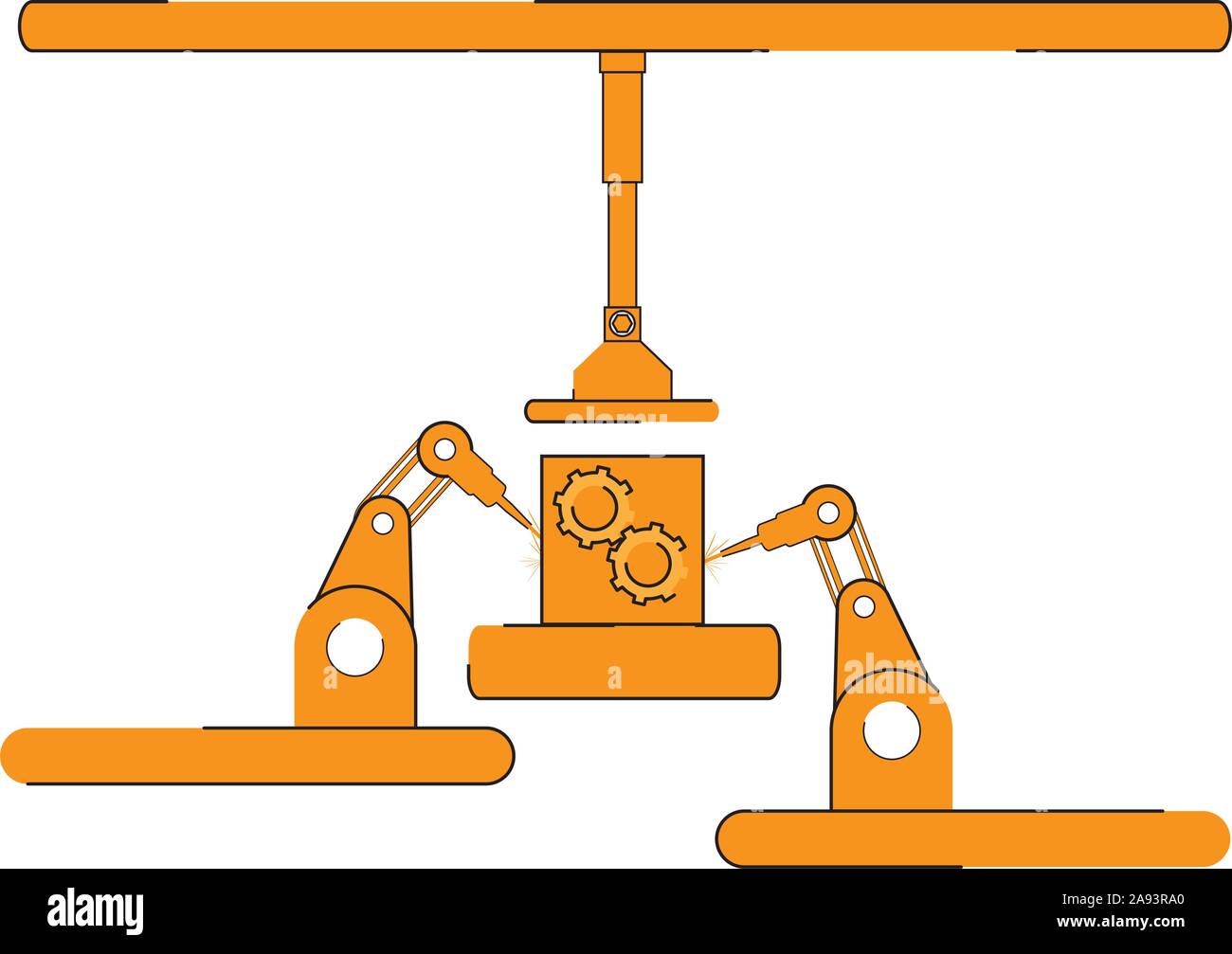 Production machinery. Assembly line image - Vector illustration Stock ...