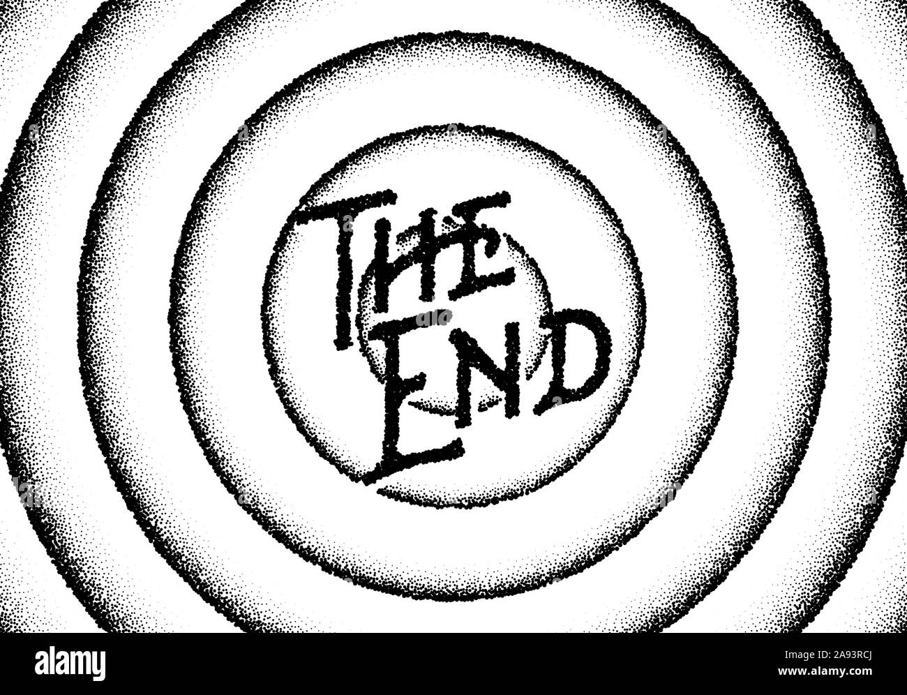 The end movie titles with circles and retro stipple style Stock Vector ...