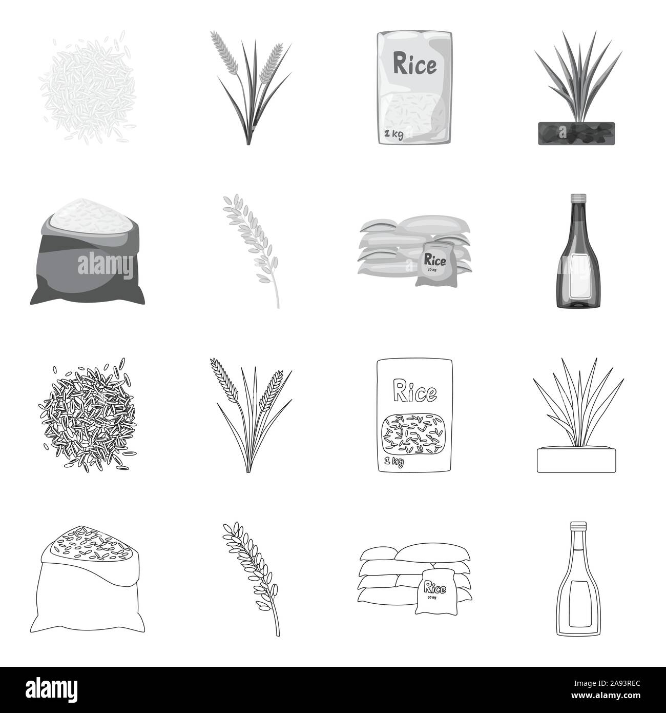 Vector design of crop and ecological sign. Set of crop and cooking ...