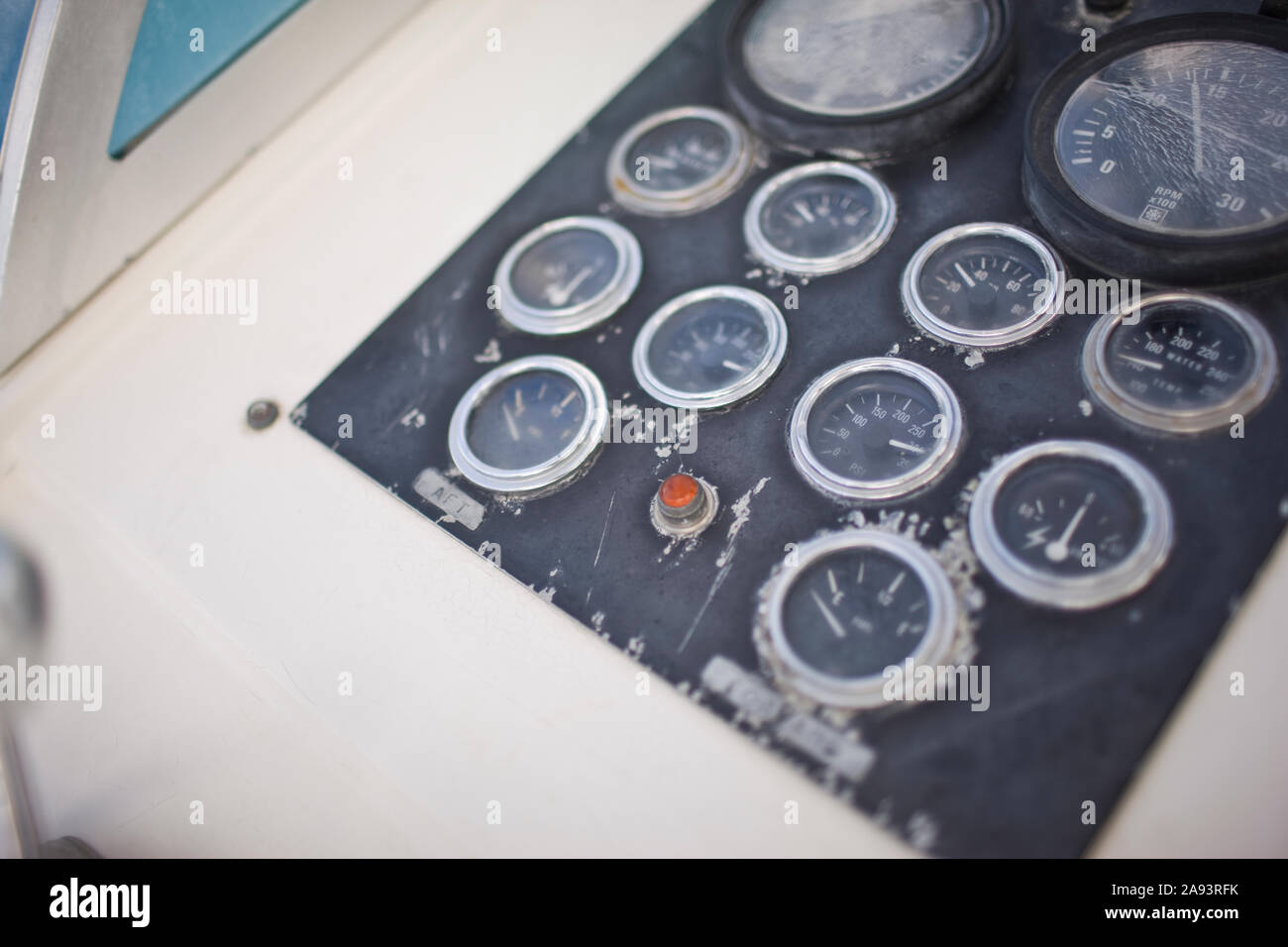 Control panel of a boat Stock Photo - Alamy