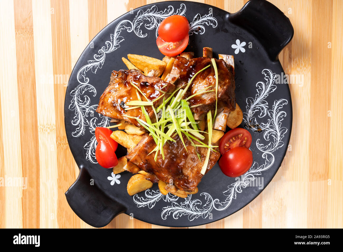 Baked pork ribs in hi-res stock photography and images - Alamy