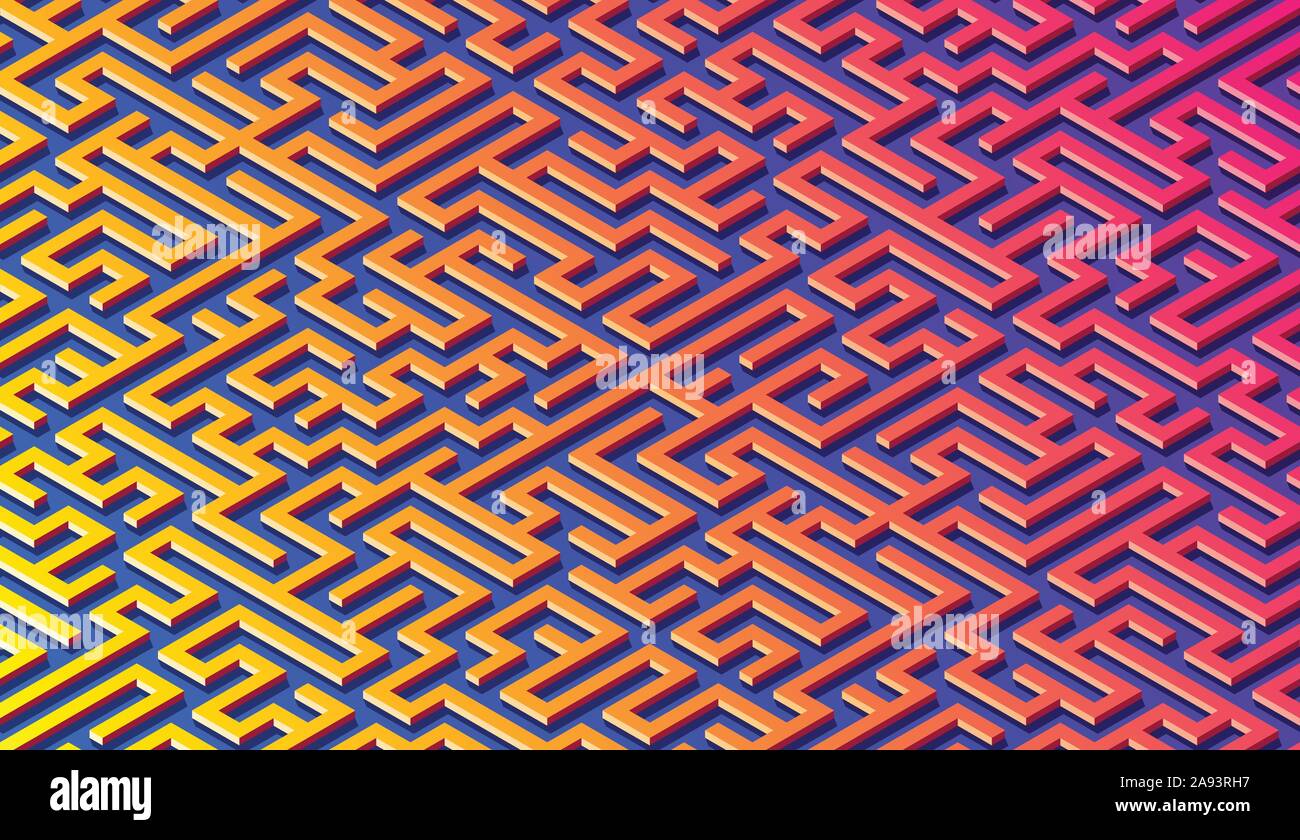Maze pattern abstract background with vibrant labyrinth for poster or ...
