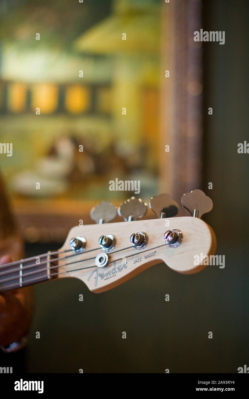 Headstock of a bass guitar Stock Photo - Alamy