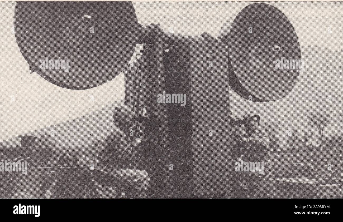 Radar apparatus 'Mickey Mouse' being used by American soldiers during ...