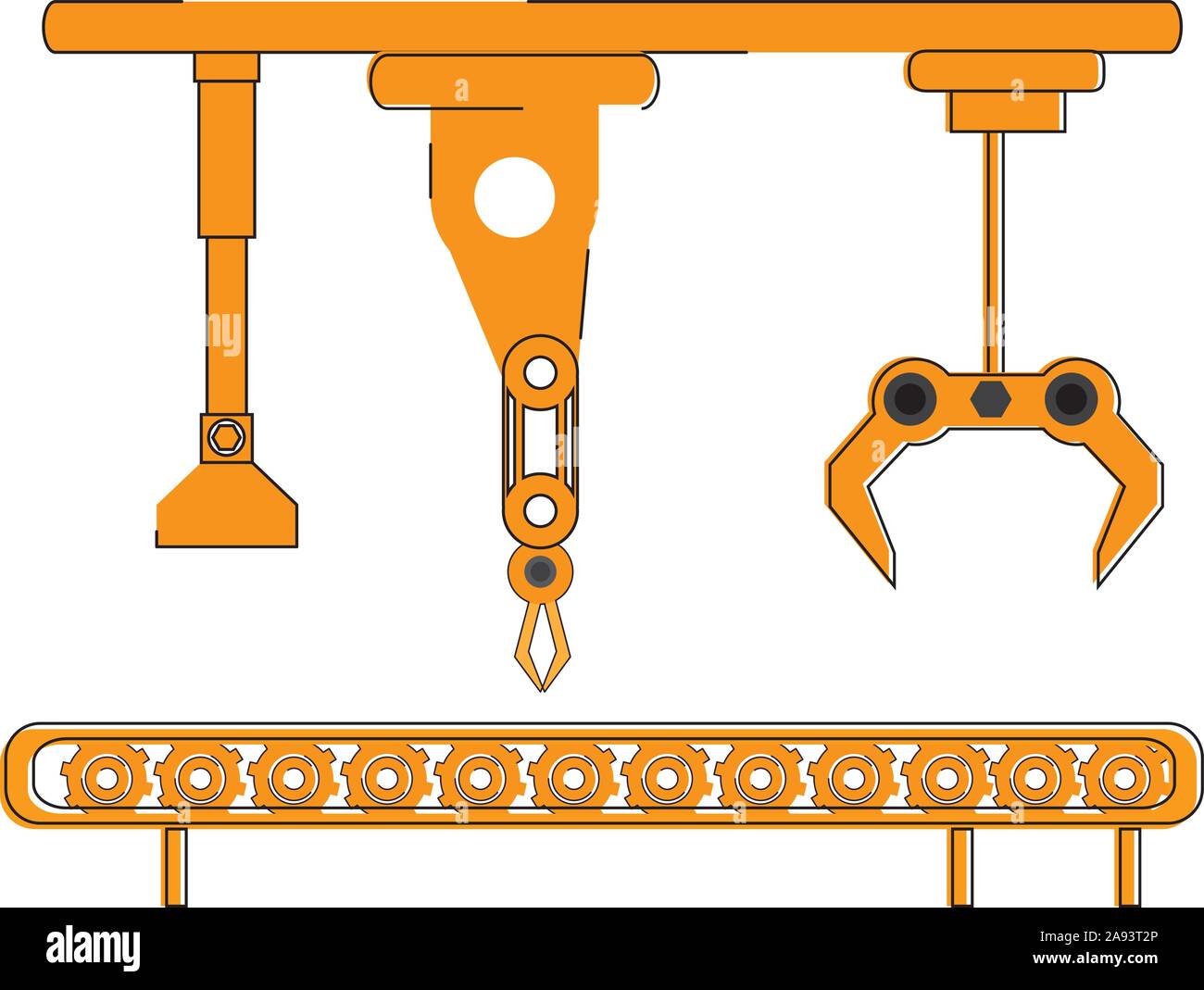 Production machinery. Assembly line image - Vector illustration Stock ...