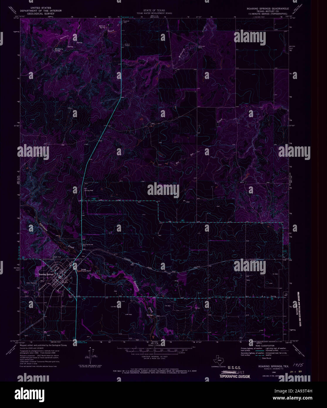 Map of roaring springs hi-res stock photography and images - Alamy