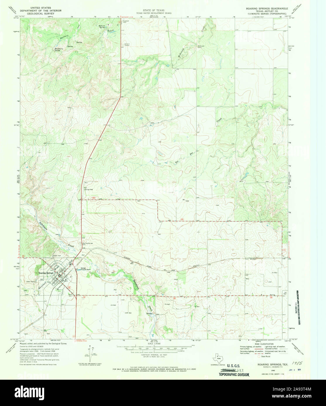 Map of roaring springs hi-res stock photography and images - Alamy