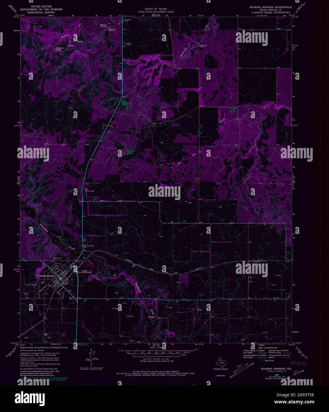 Map of roaring springs hi-res stock photography and images - Alamy