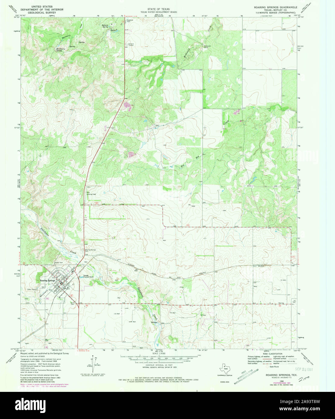 Map of roaring springs hi-res stock photography and images - Alamy
