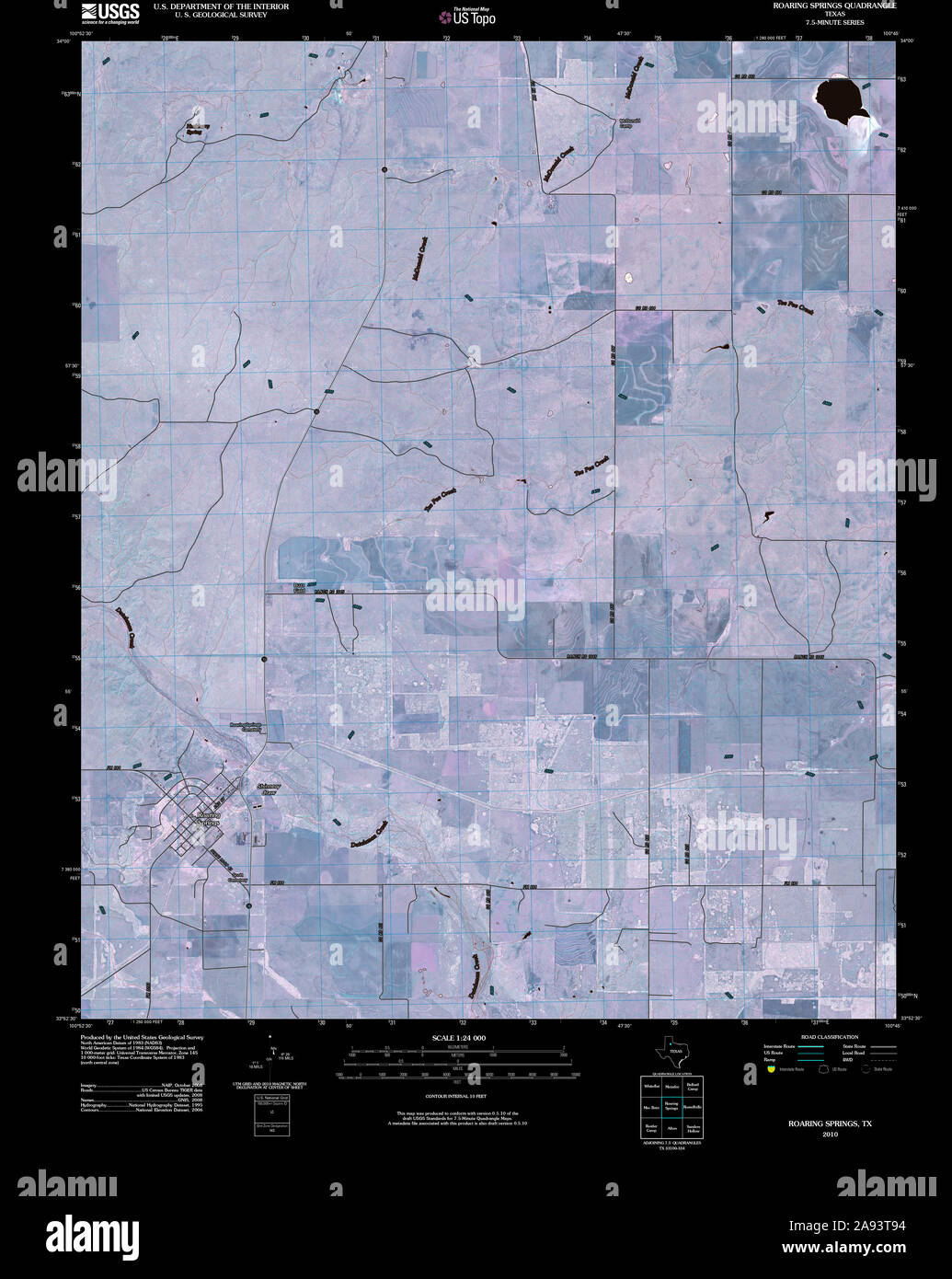 Map of roaring springs hi-res stock photography and images - Alamy