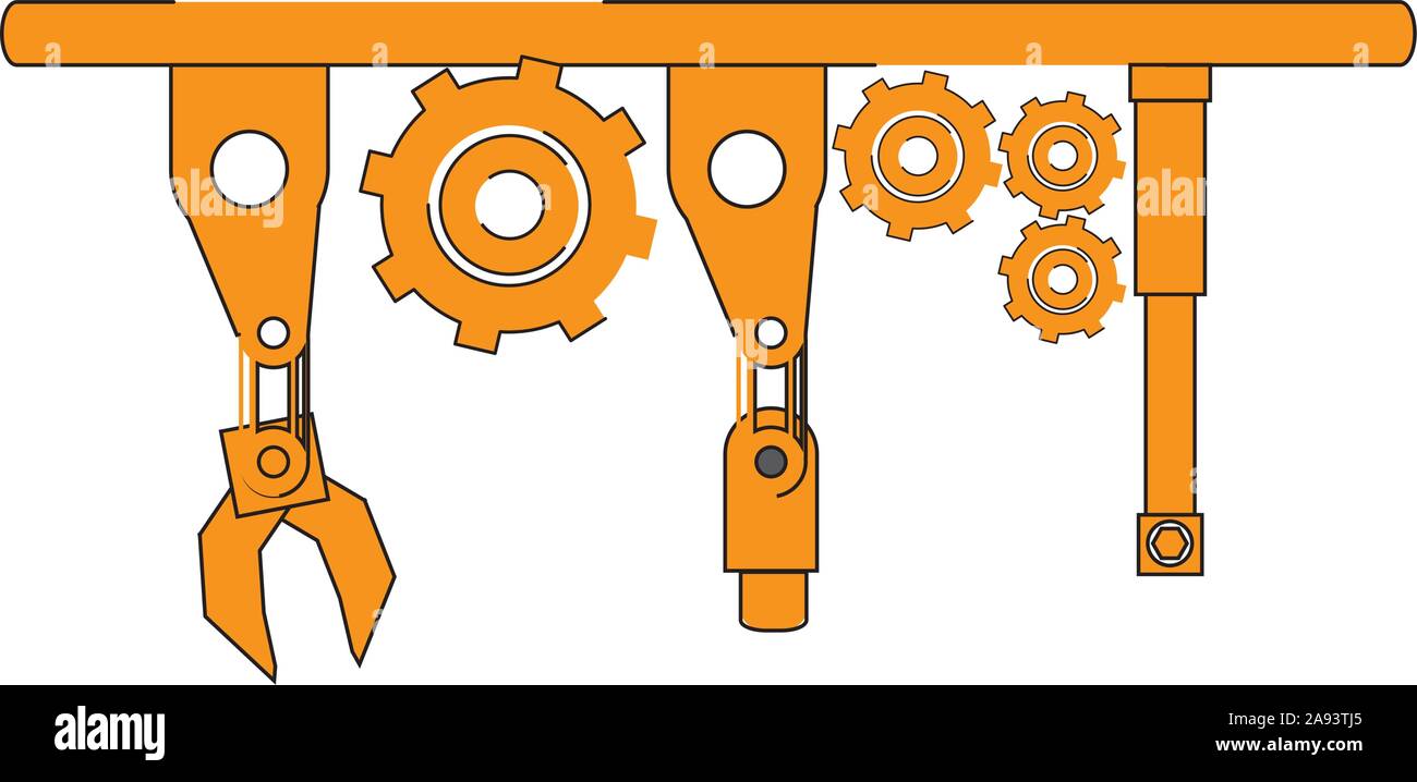 Production machinery. Assembly line image - Vector illustration Stock ...
