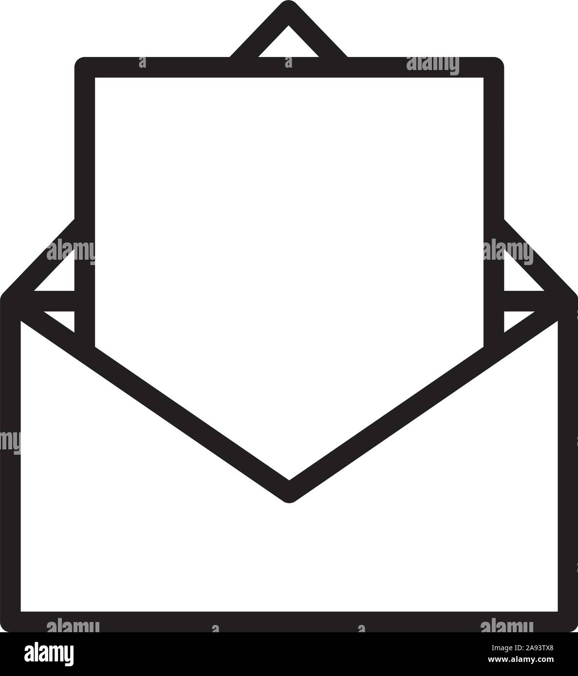 open envelope letter message courier vector illustration thick line ...