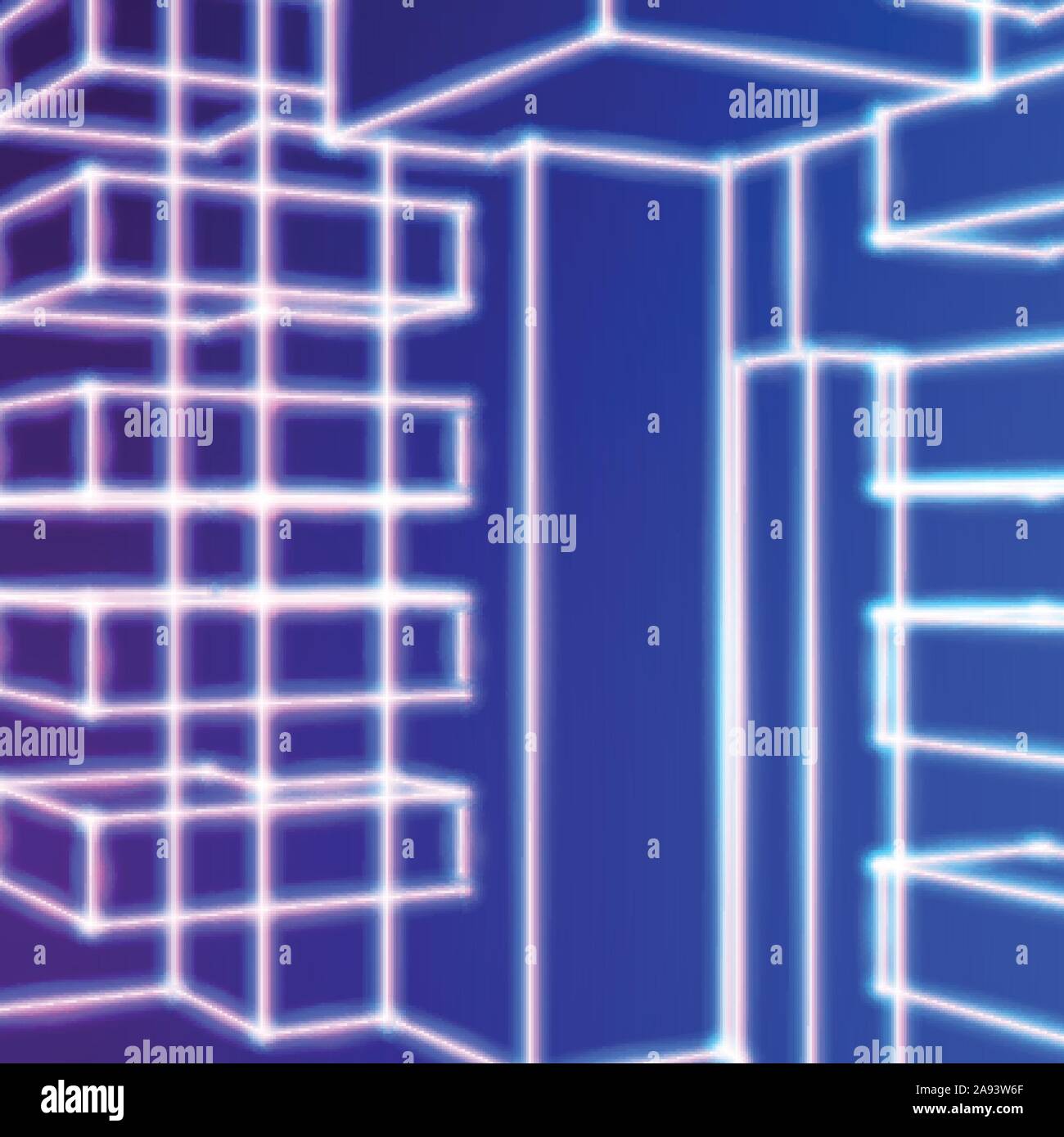 Bright neon lines abstract background with retro computer technology ...