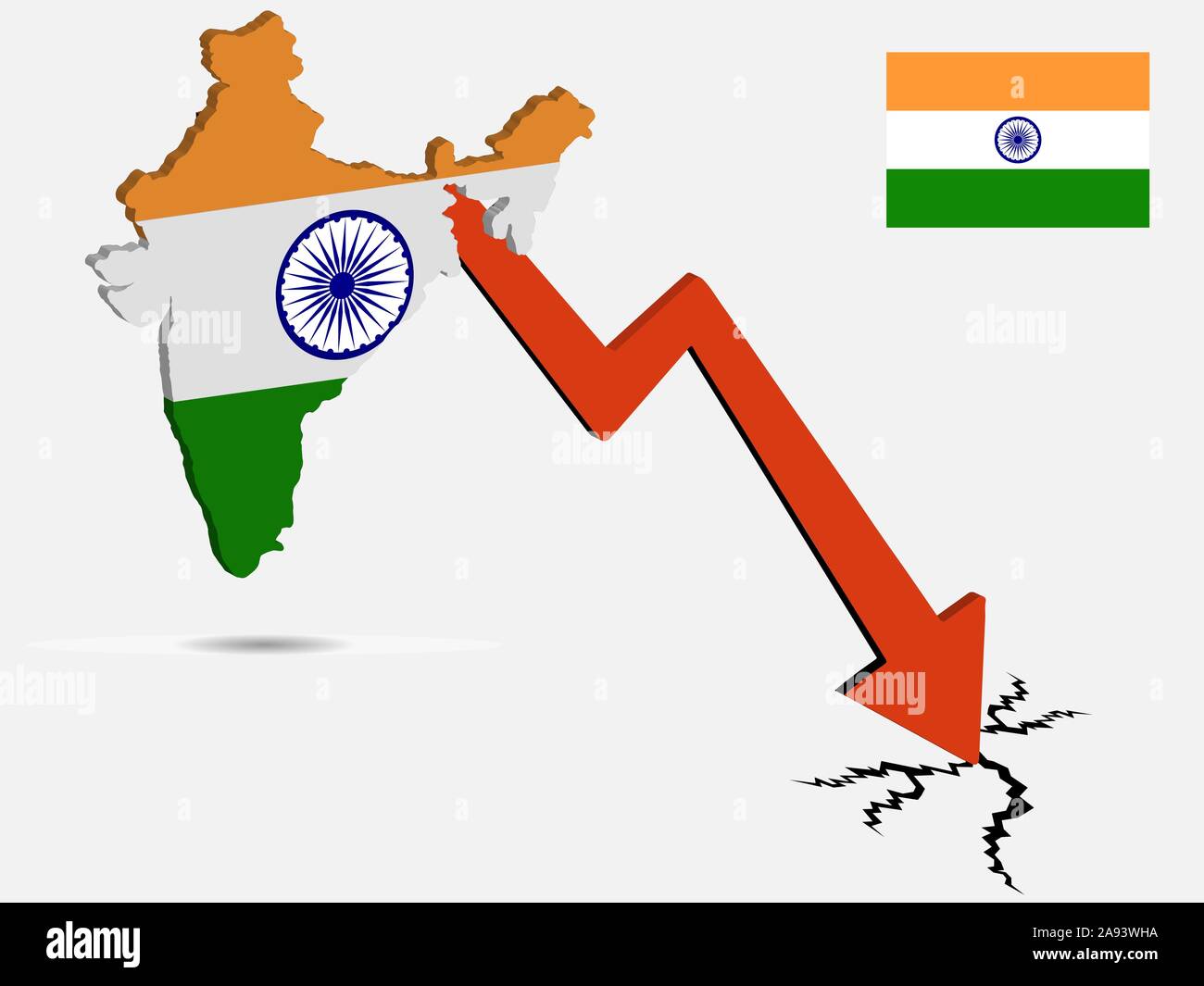 India republic economic crisis concept Vector illustration eps 10 Stock ...