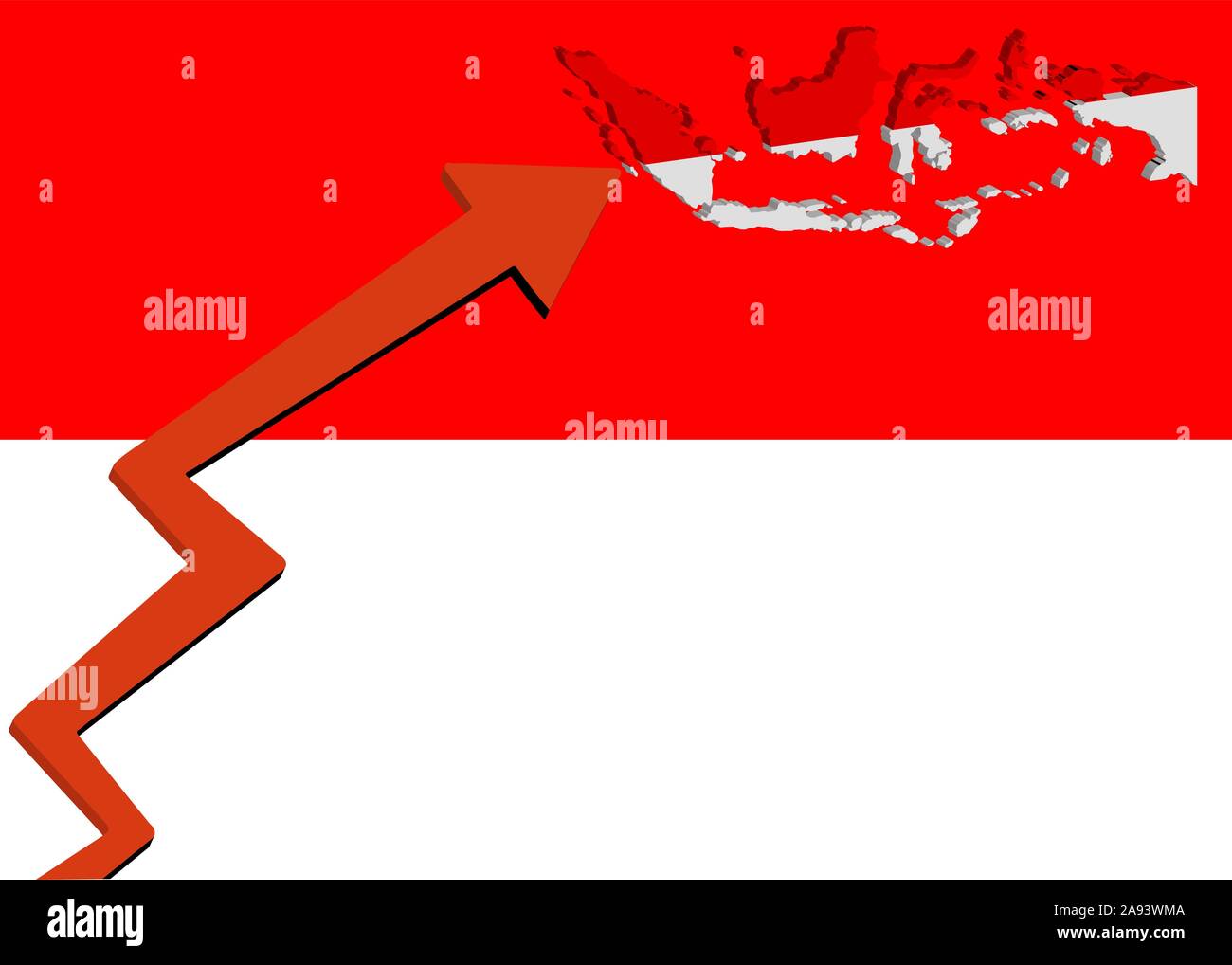 Indonesia economic graph is indicating positive growth vector Stock ...