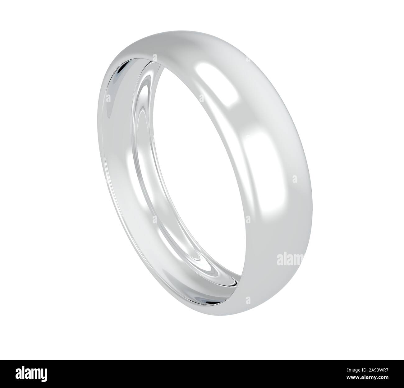 Silver Wedding Ring 3D Rendering Stock Photo - Alamy