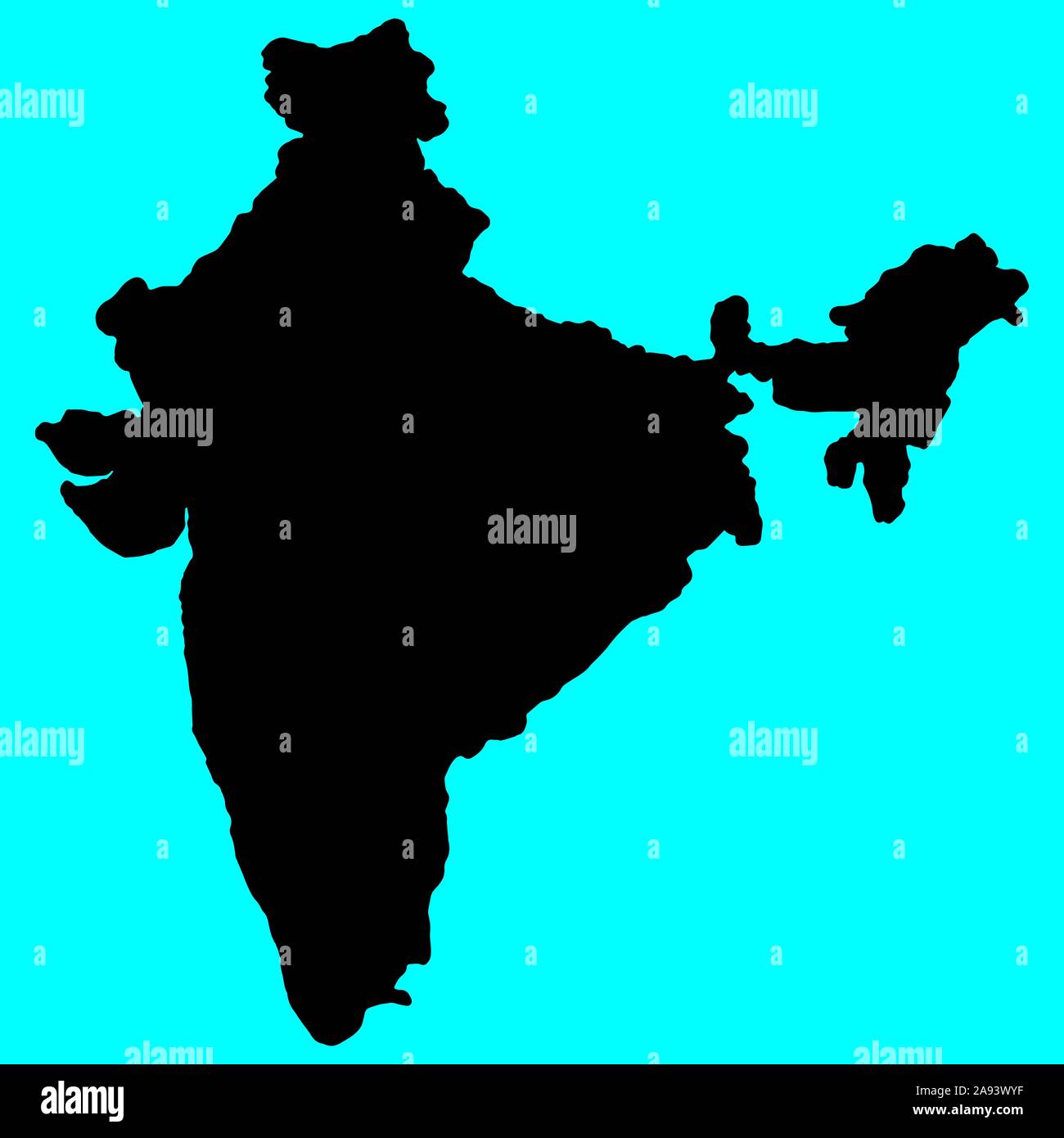 Silhouette map of India Vector illustration. Eps 10 Stock Vector Image ...
