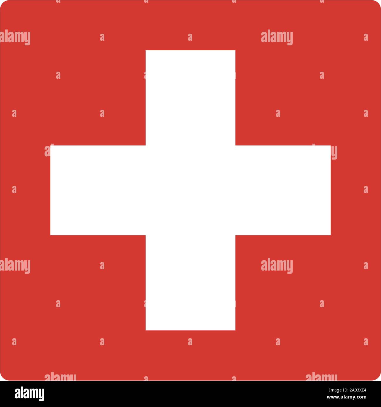 Red First aid medical button sign. Stock Vector illustration isolated ...