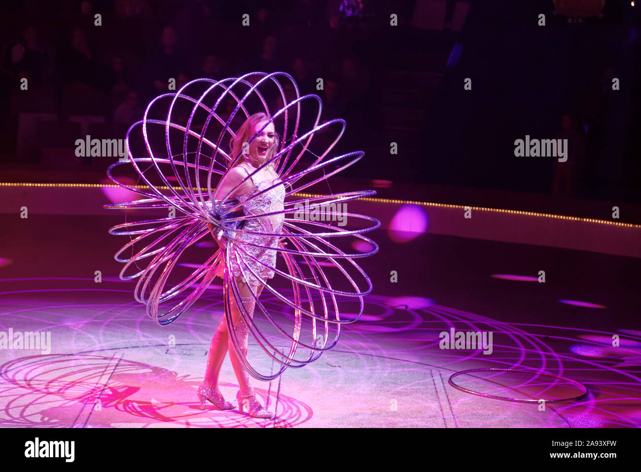 Paris, France. 9th Nov, 2019. Victoria Bouglione and her Hoola Hoops ...