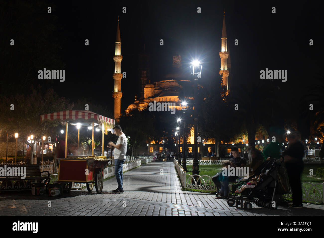 Istanbul, Turkey - October-7,2019: Sultan Ahmet Mosque night shoot in ...