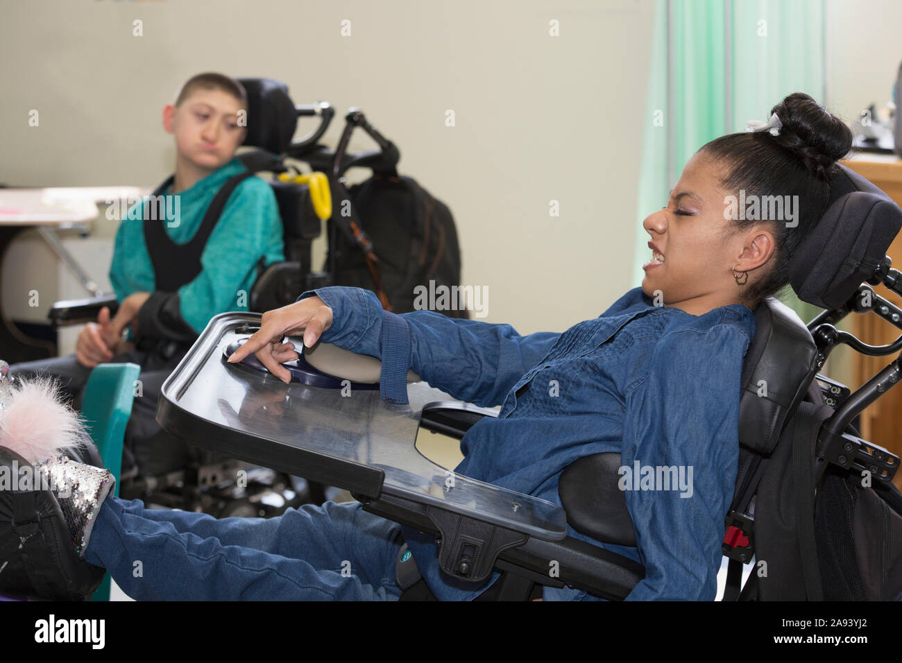 Teen with Holoprosencephaly and teen with Spastic Dystonic Cerebral ...